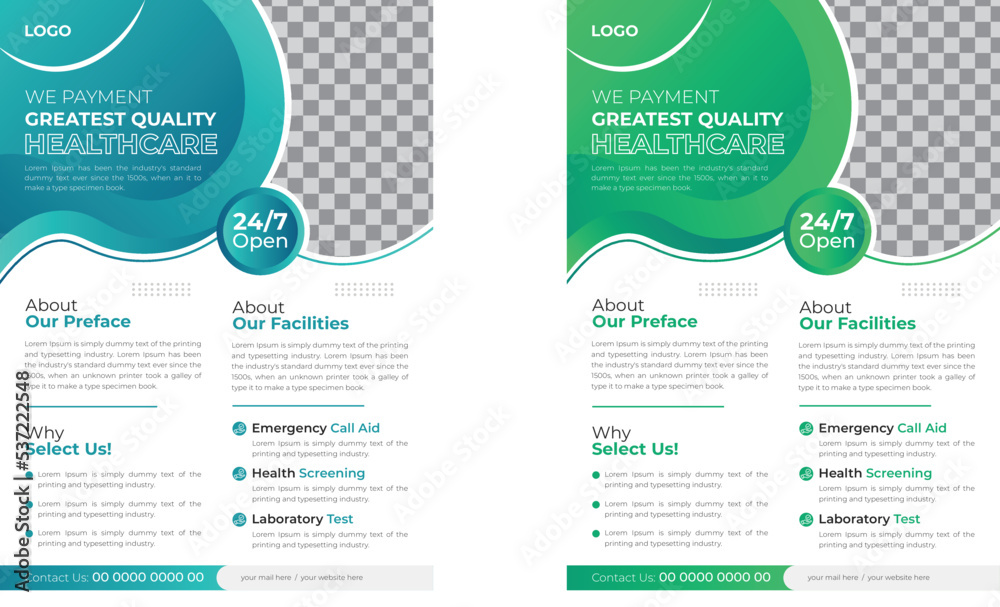 Healthcare cover a4 template design for a report and medical brochure ...