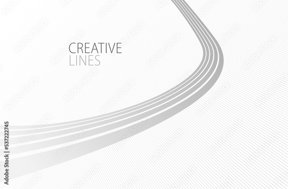 Light grey lines in 3D perspective vector abstract background, easy and ...