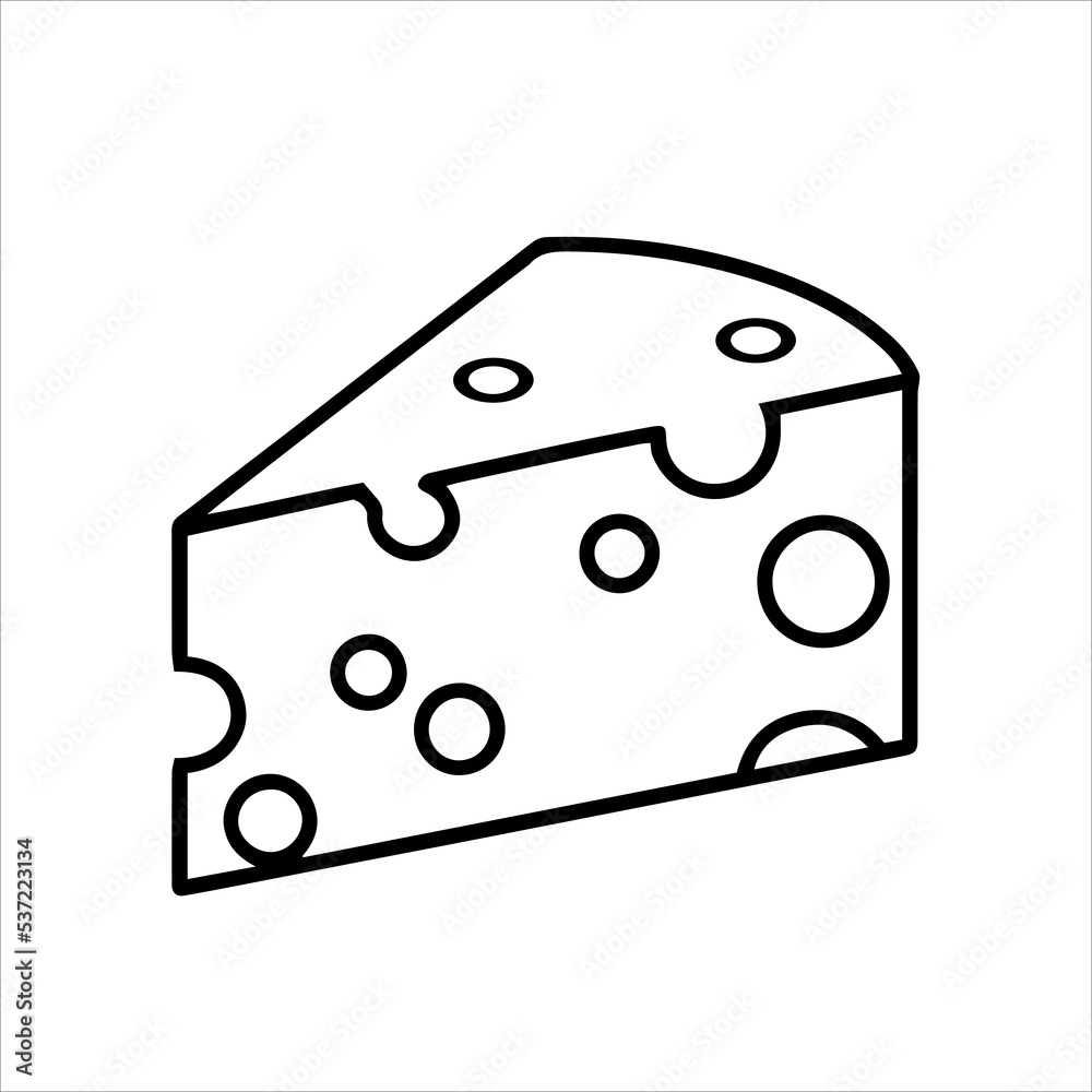 Pictogram of cheese line illustration. Black and white icon. Isolated ...