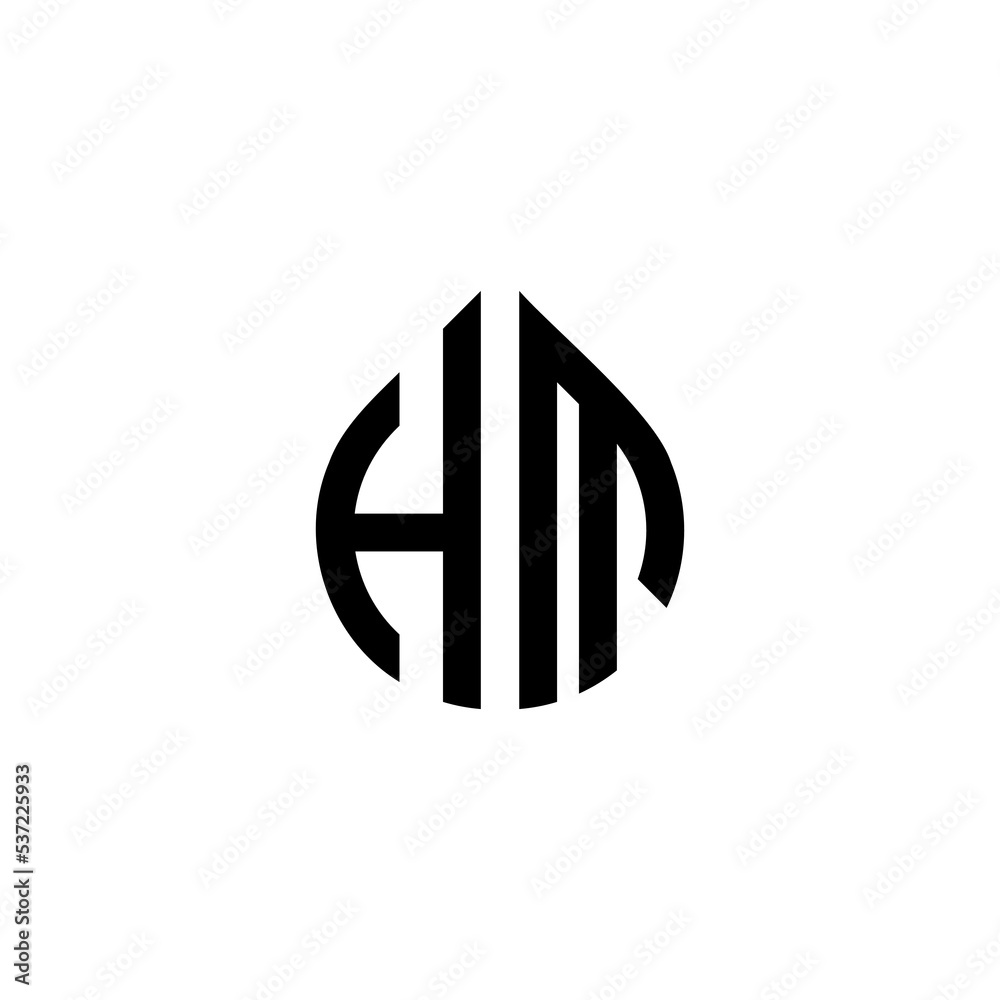 HM lettering logo in serif vintage font style Stock Vector | Adobe Stock