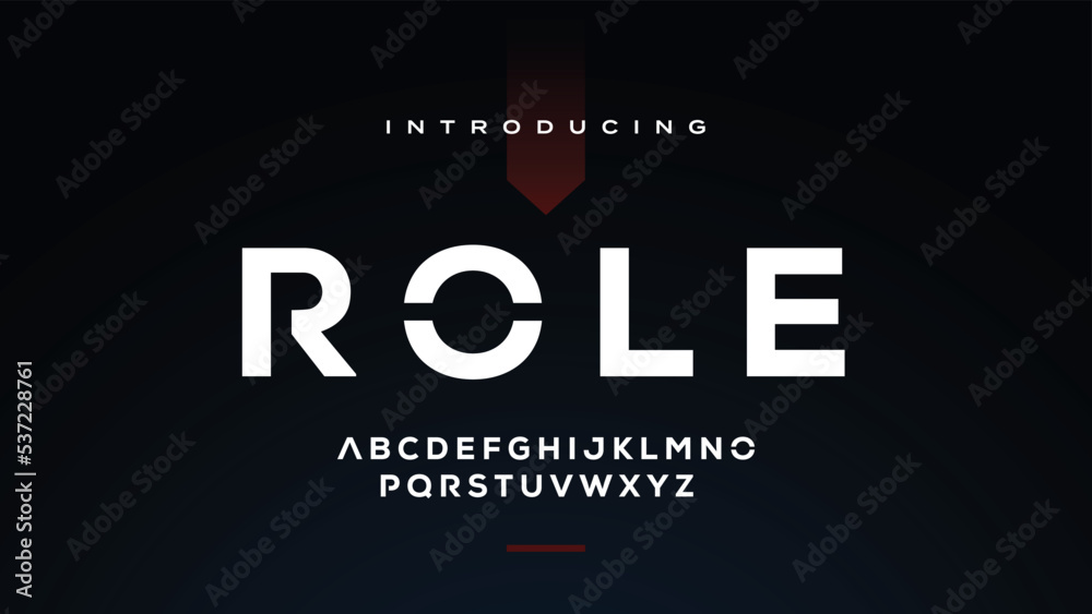 ROLE Minimal urban font. Typography with dot regular and number ...