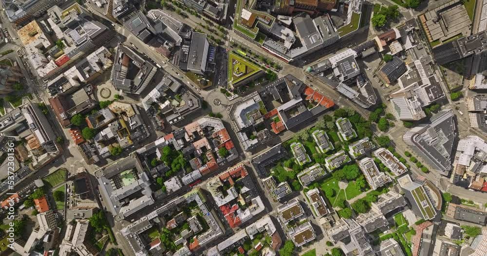 Oslo Norway v30 cinematic vertical top down view drone flyover ...