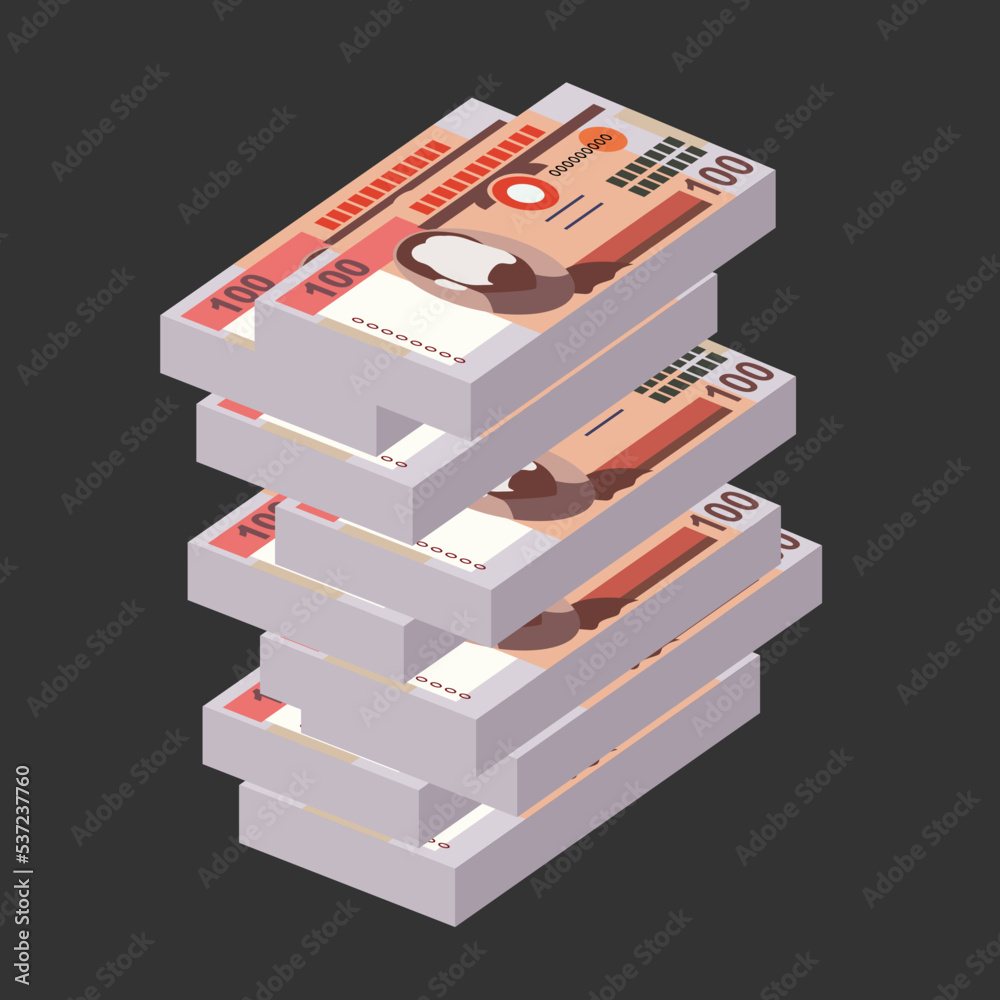 Mozambique Metical Vector Illustration. Mozambican money set bundle ...