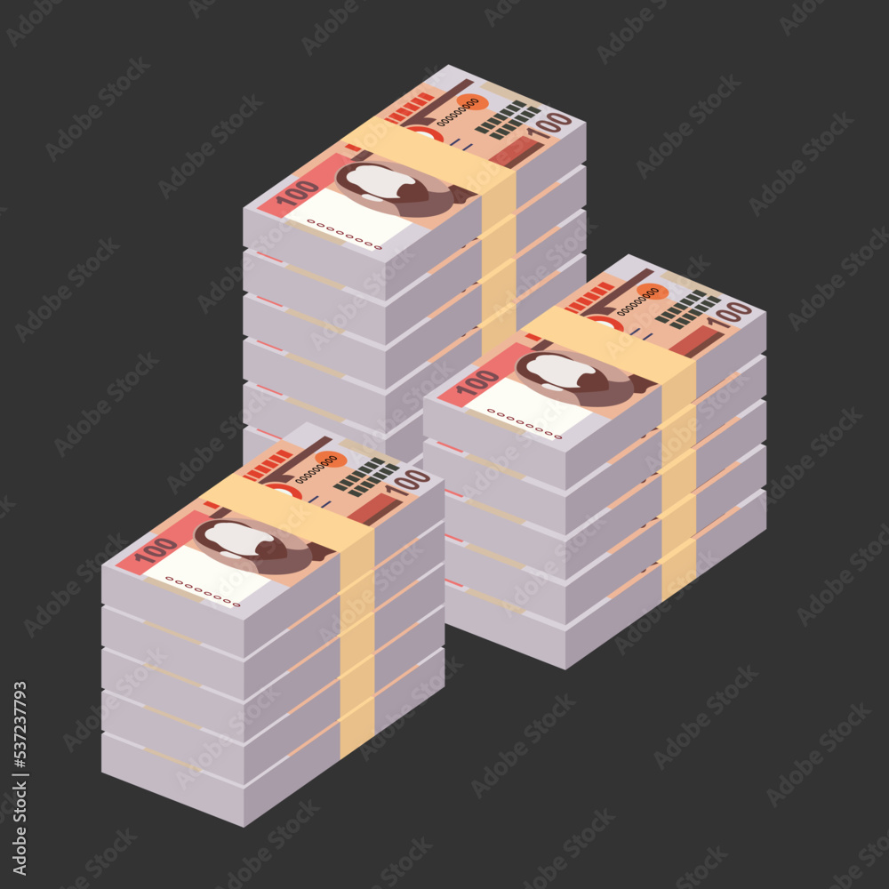 Mozambique Metical Vector Illustration. Mozambican money set bundle ...