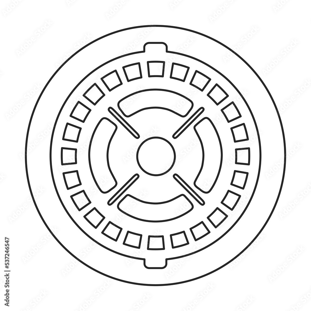 Manhole sewer vector outline icon. Vector illustration hatch street on ...