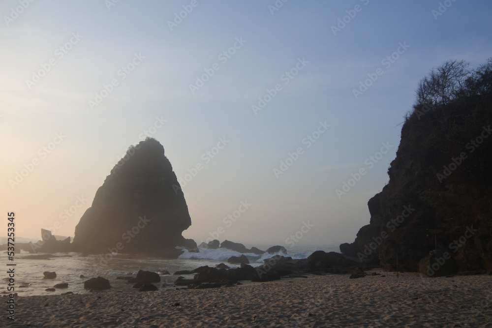 Beautiful landscape around Papuma beach in Jember, East Java, Indonesia ...