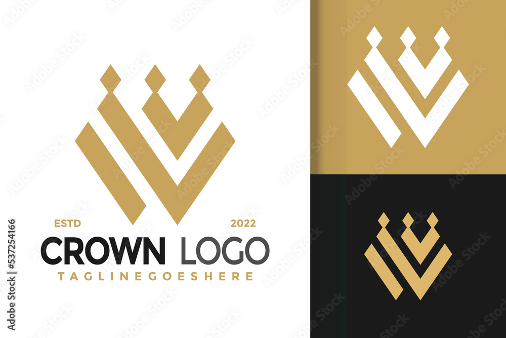 W Letter Crown Logo Design, brand identity logos vector, modern logo ...