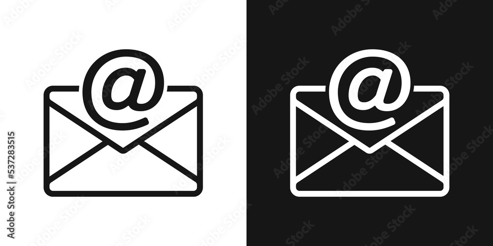 Worldwide communication email icon. Envelope and address sign, web mail ...