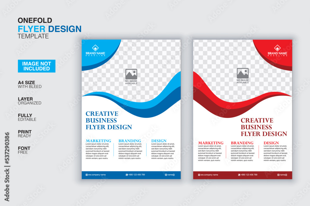 Flyer Design Set. Dark Red and blue Modern Flyer Background Design ...