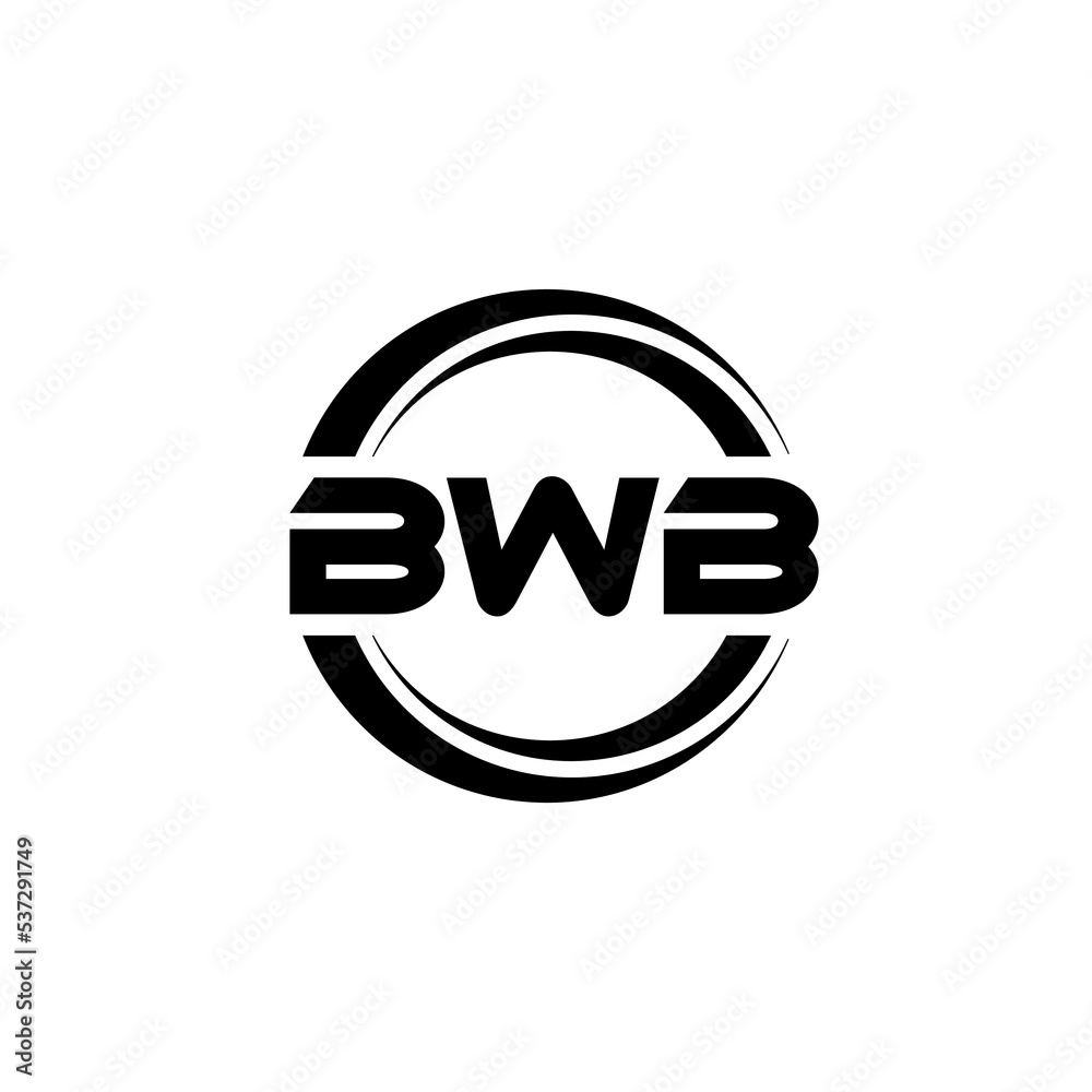 BWB letter logo design with white background in illustrator, vector ...