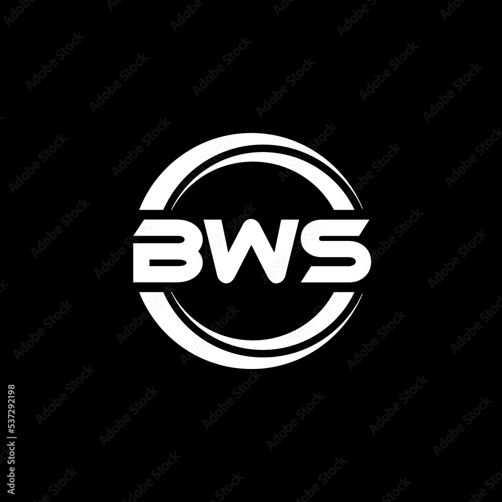 BWS letter logo design with black background in illustrator, vector ...