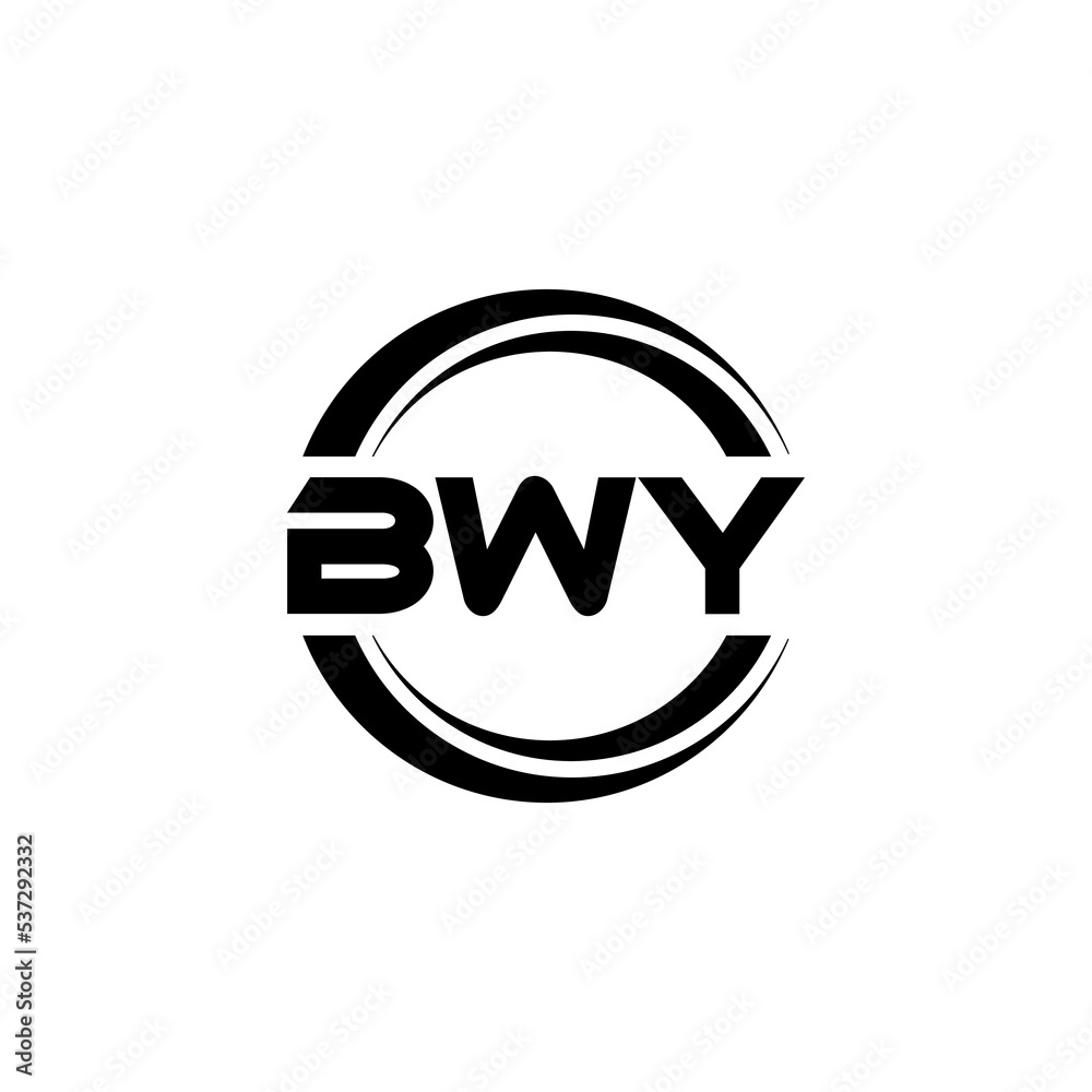 Vecteur Stock BWY letter logo design with white background in ...