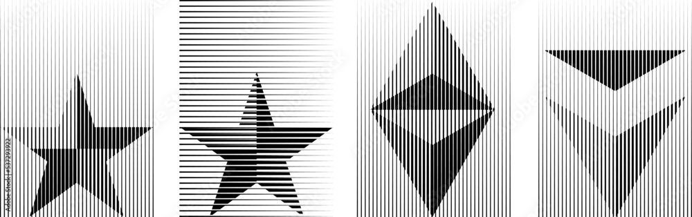 Art composition with lines .Modern art design .Design elements set ...