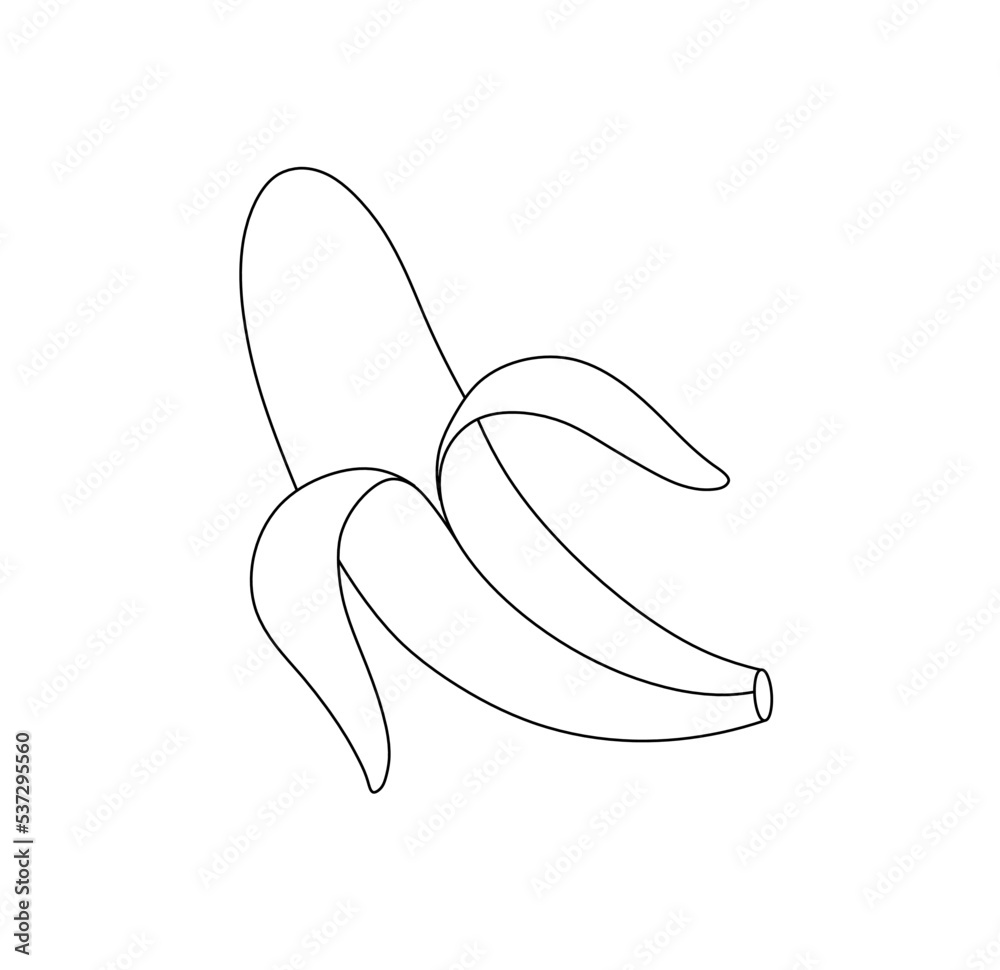 Half Peeled Banana Drawing