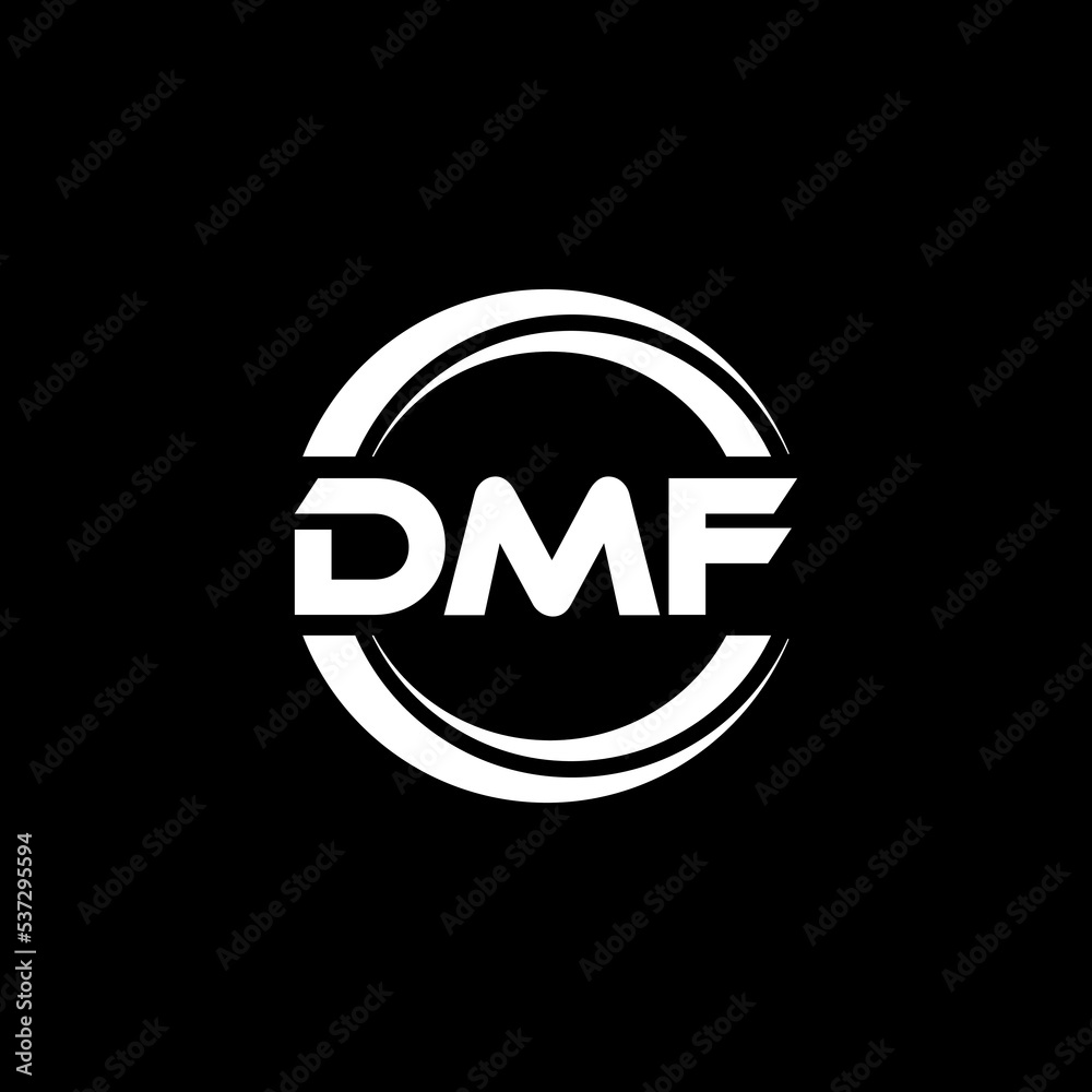 DMF letter logo design with black background in illustrator, vector ...