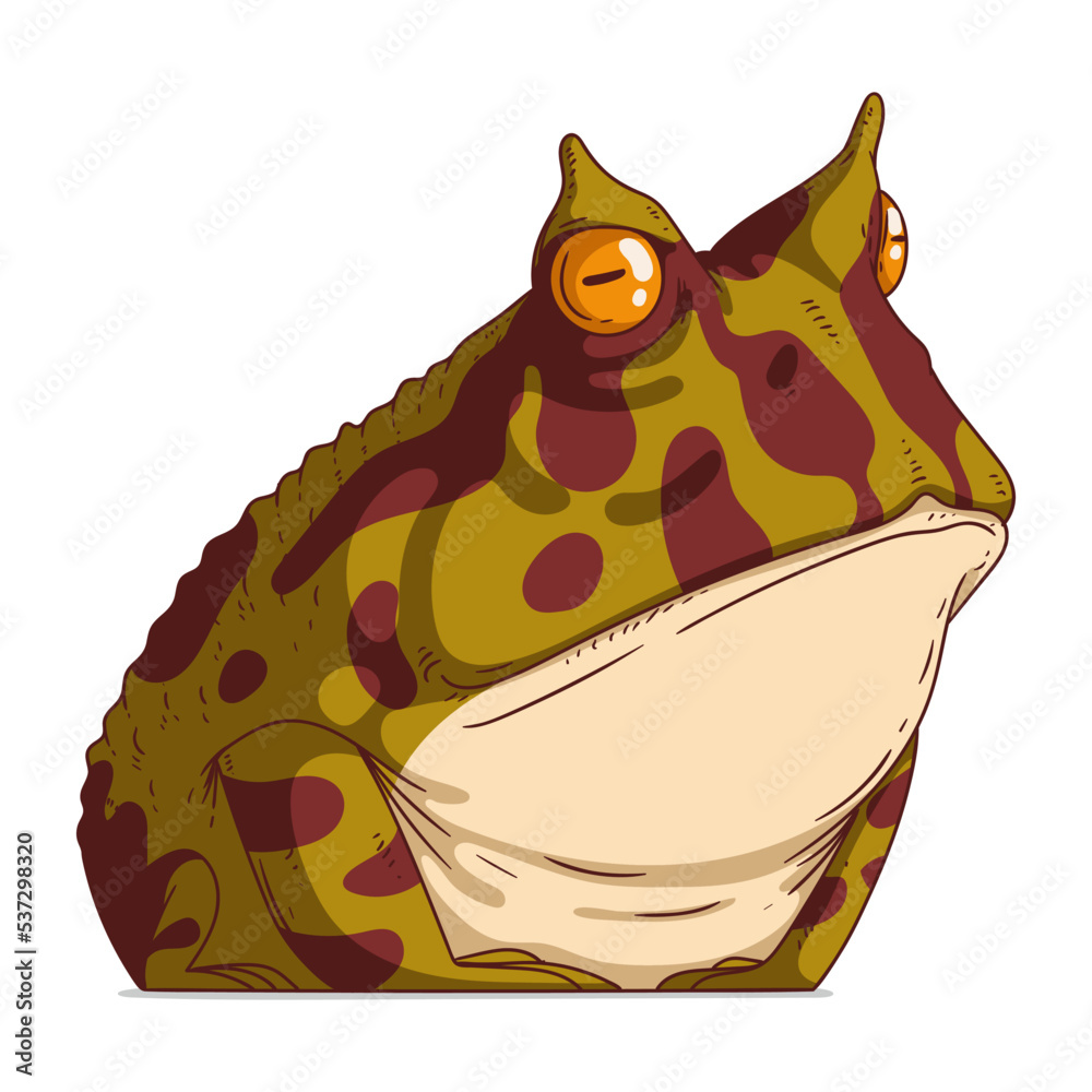 A Grumpy Frog, isolated vector illustration. Cartoon picture of a calm ...