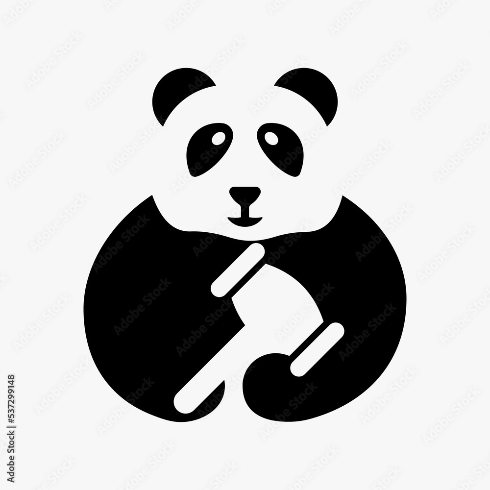 Panda Law Logo Negative Space Concept Vector Template. Panda Holding ...