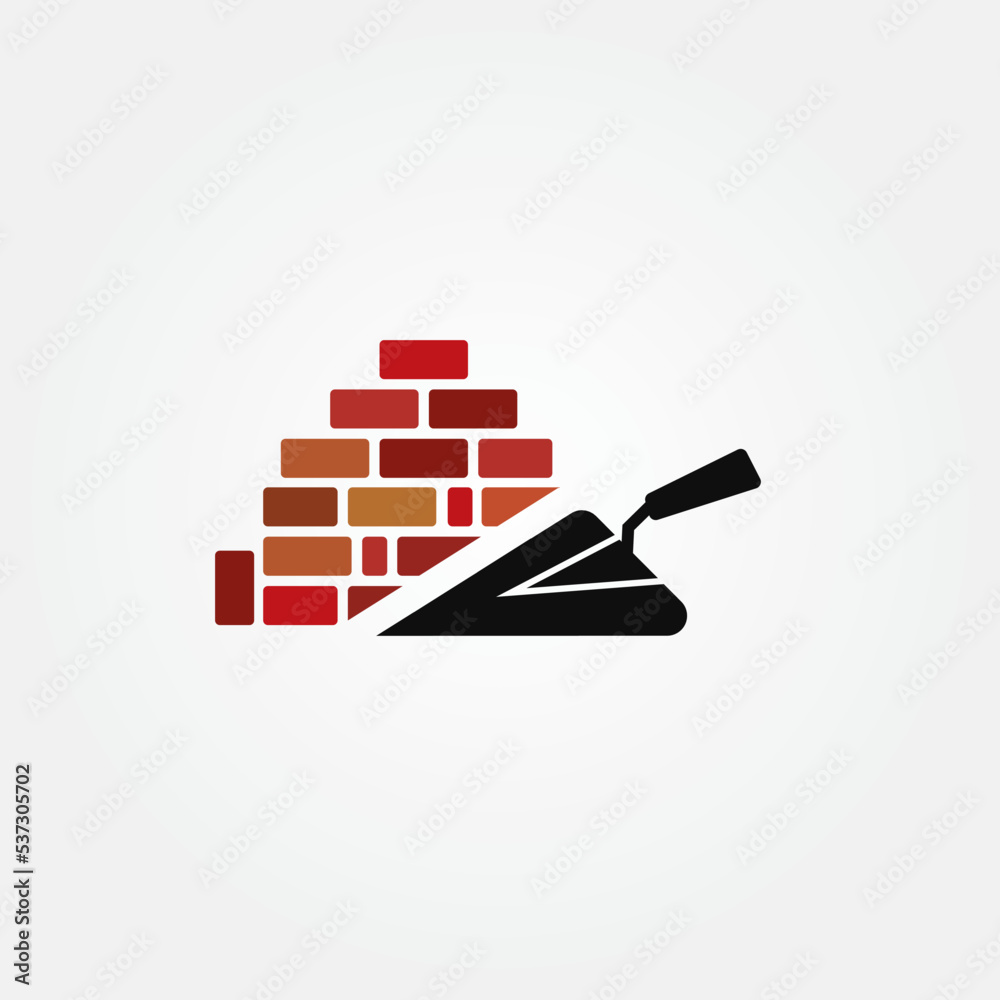 masonry trowel tool vector logo, symbol, icon, illustration image ...