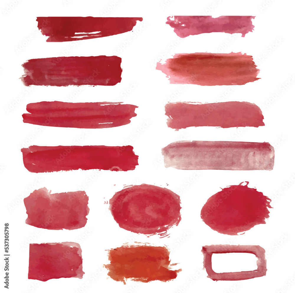 red burgundy watercolor frame clouds on white background. pink ...