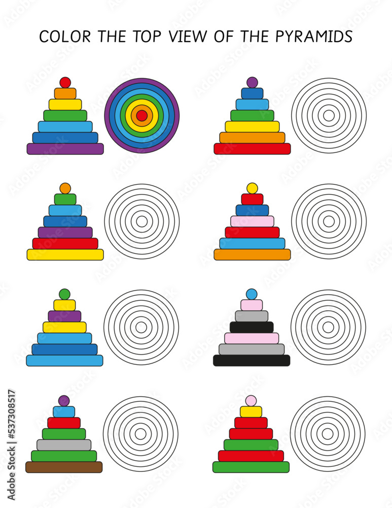 Vektorová grafika „Educational activity for kids. Color by code ...