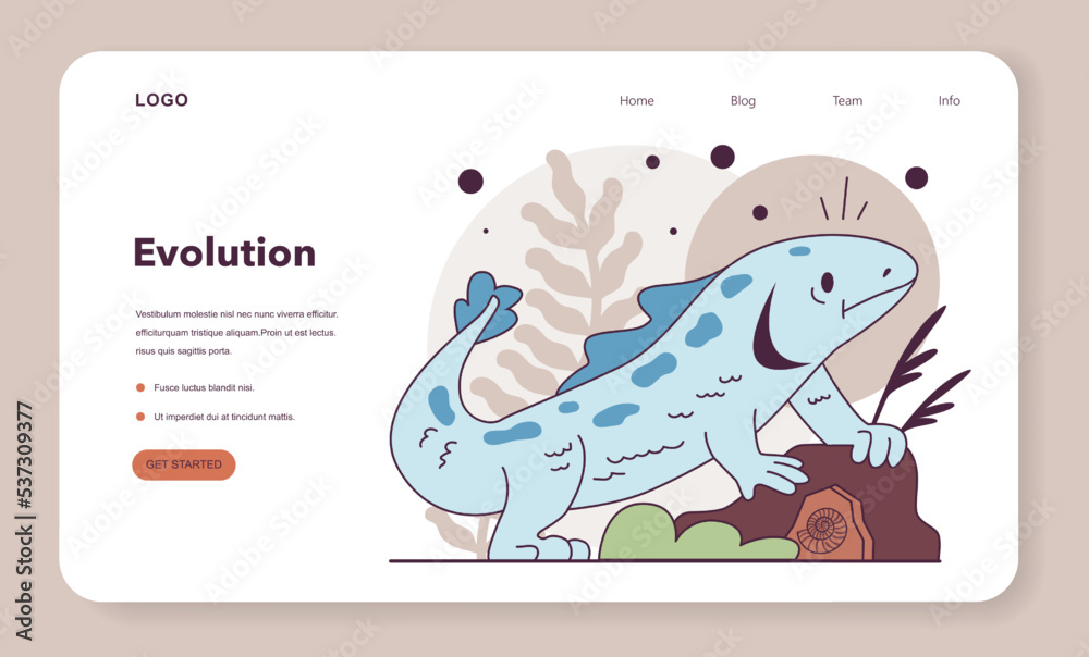 Evolution of life forms on Earth concept. Ancient extinct reptile Stock ...