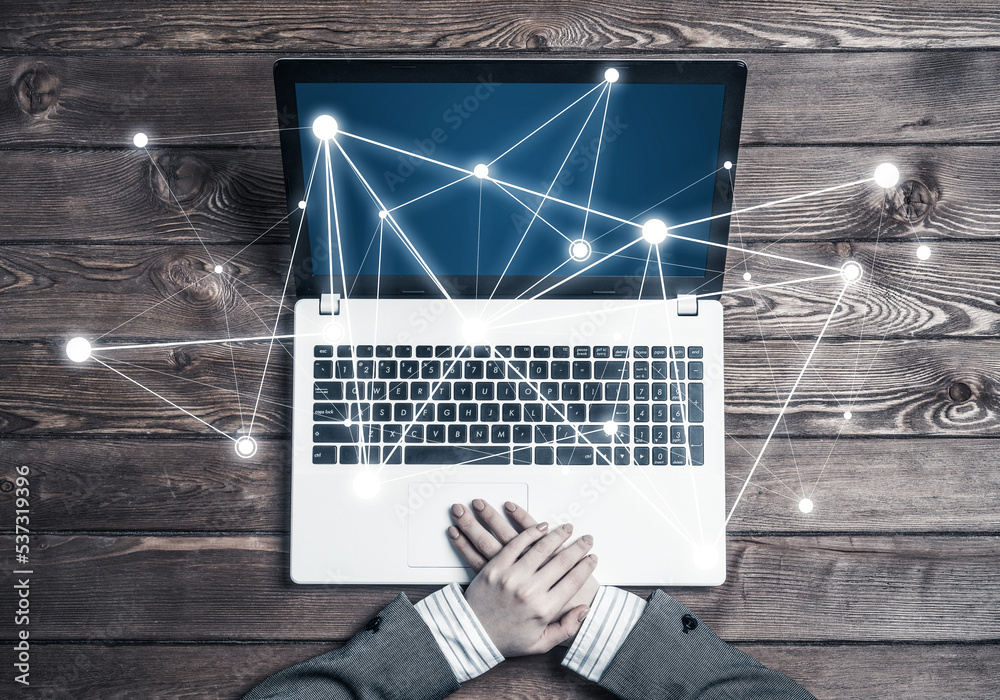 Concept of social connection and networking with social connection ...