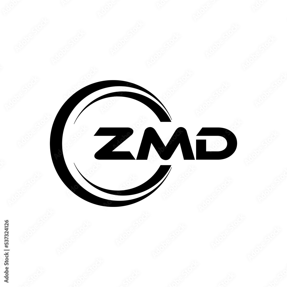 ZMD letter logo design with white background in illustrator, cube logo ...
