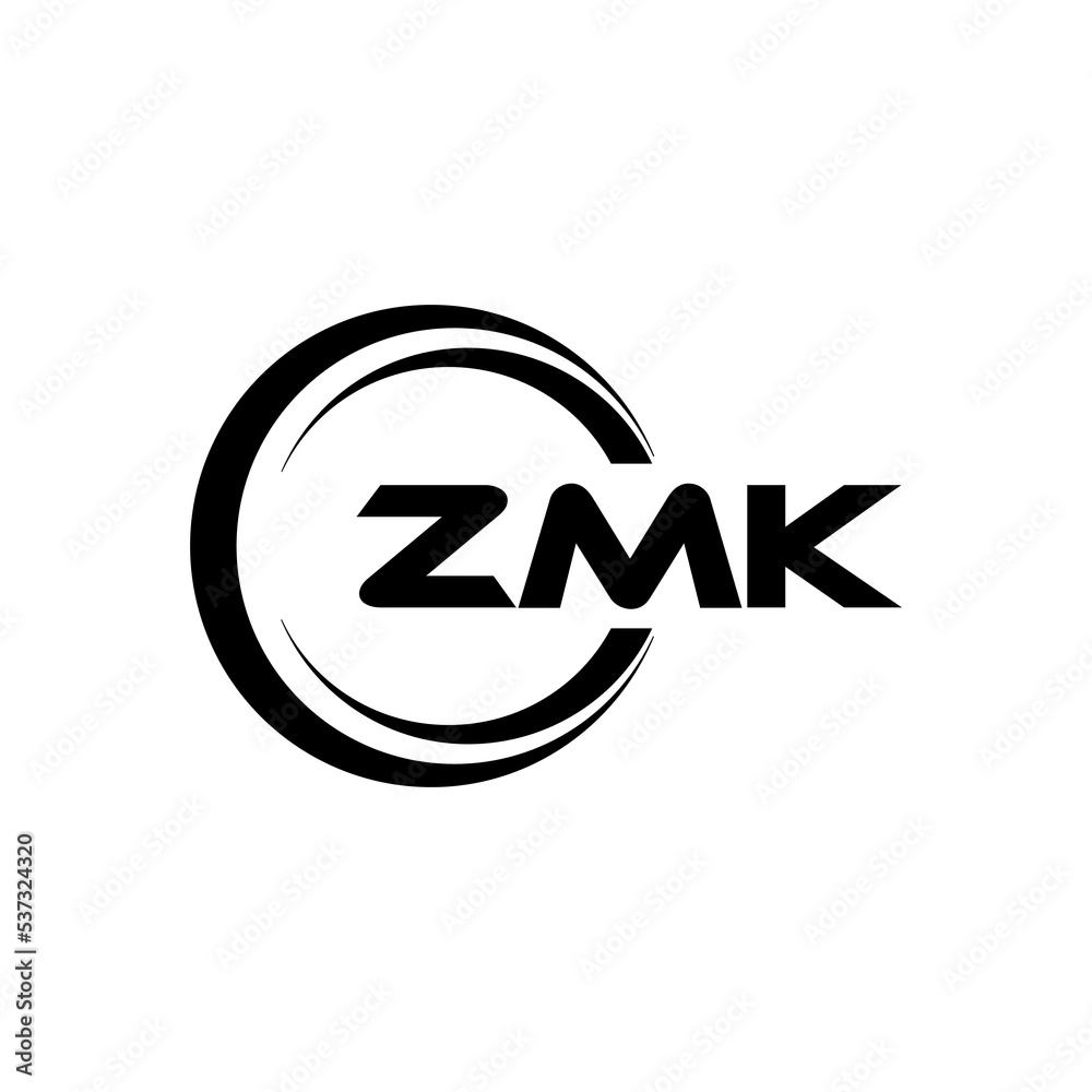 ZMK letter logo design with white background in illustrator, cube logo ...