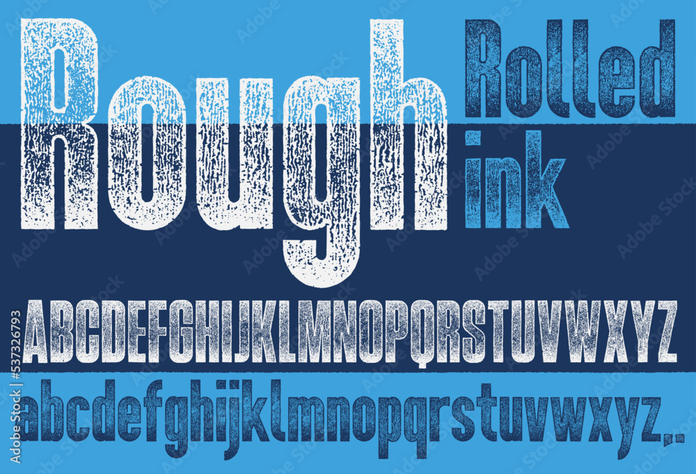 Rough Rolled Ink Font. Uppercase and Lowercase. Works well at small ...