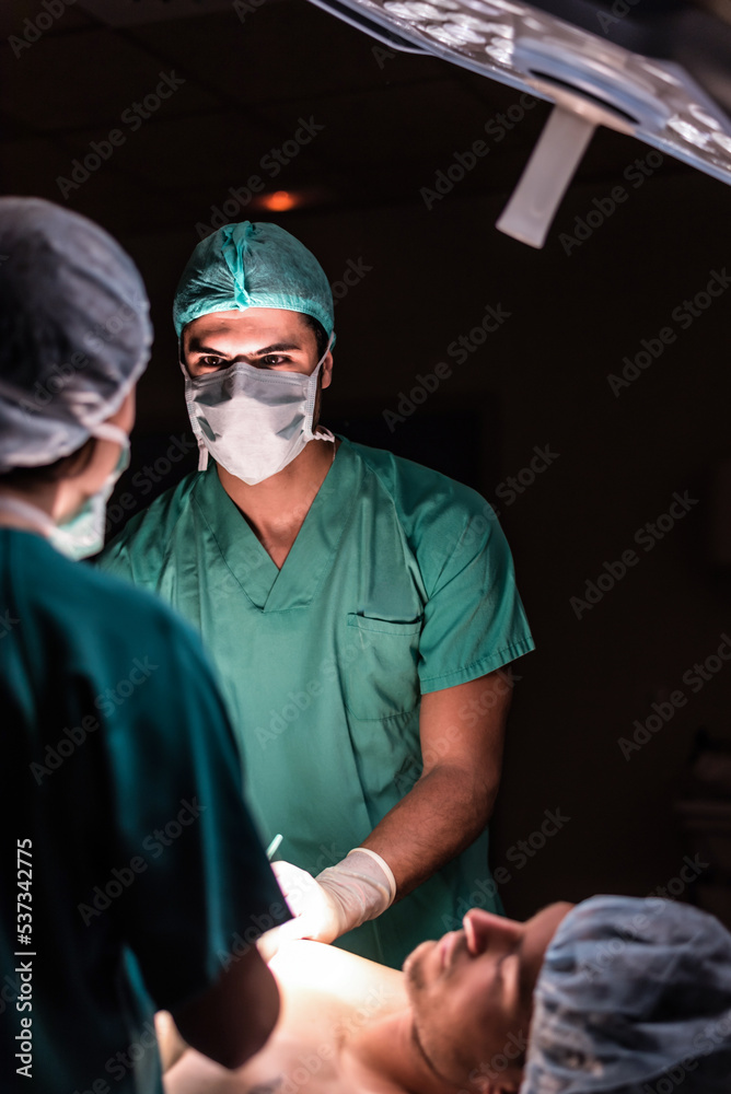 Doctors during operation in hospital operating room with patient Stock ...