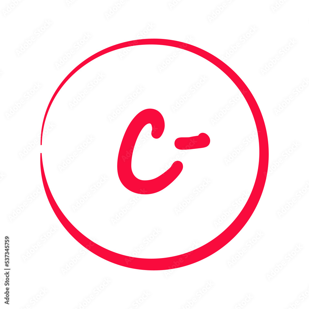 Grading system C . Grades for school with plus sign. Exam result ...