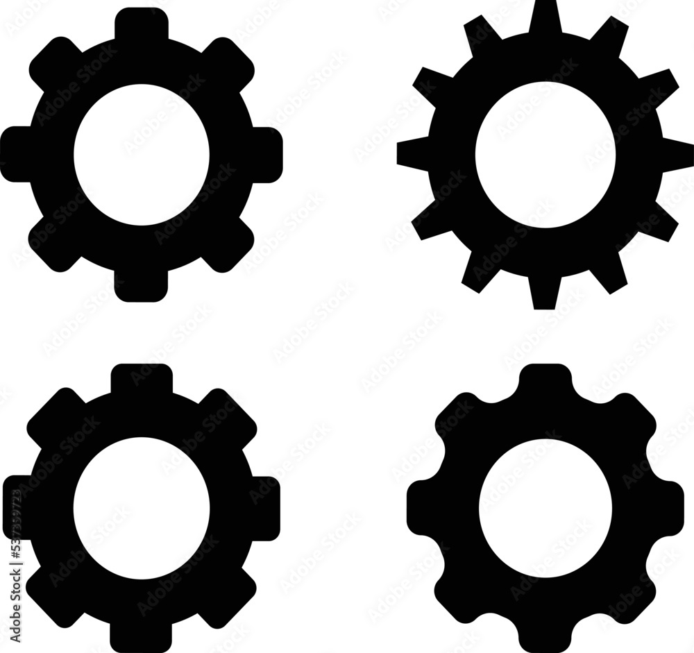 Set Setting icon vector, Group Tools, Cog, Gear Sign Isolated on white ...
