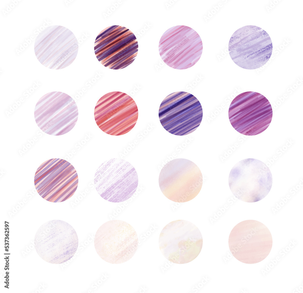 Set of story highlights covers icons. Colorful striped background ...