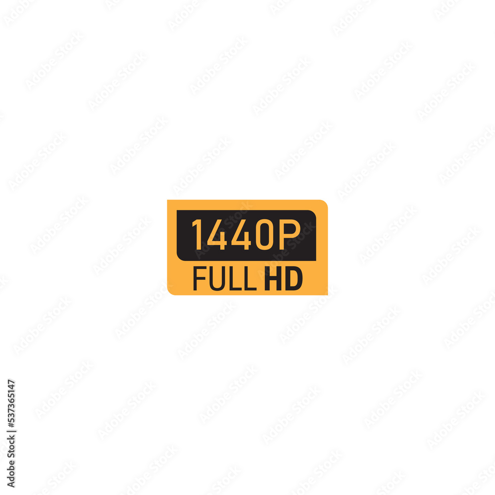 1440P FHD Video size resolution icon labeling as sd, sign Stock Vector ...