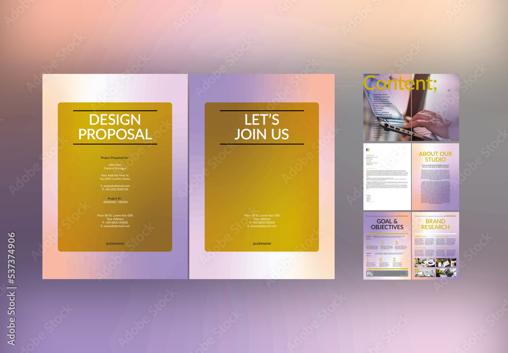 Design Proposal with Gradient Backgrounds Stock Template | Adobe Stock