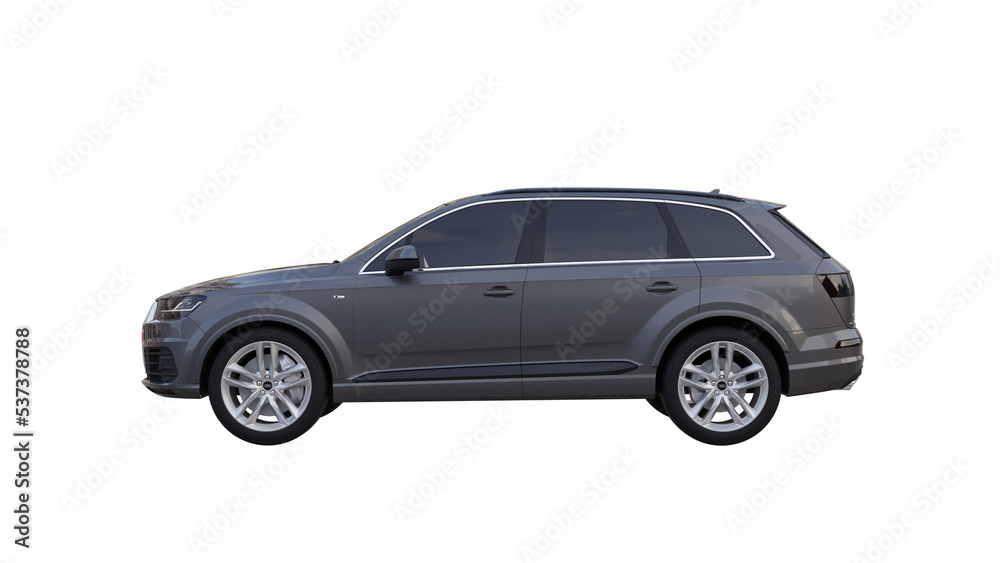 side view of dark grey car isolated on white, AUDI Q7 png transparent ...
