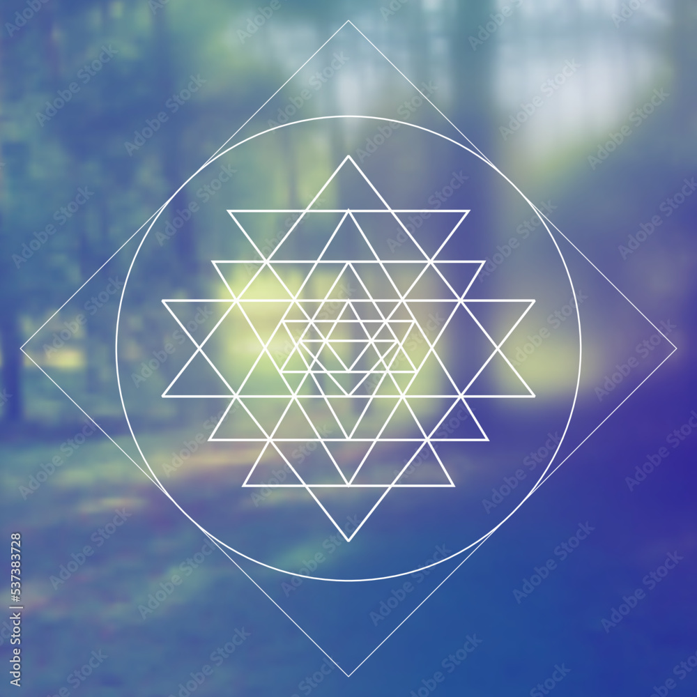 Sri Yantra. Sacred geometry spiritual new age futuristic illustration ...