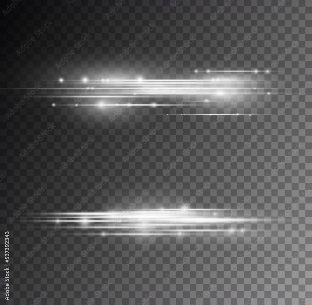 Particle motion effect. Magic of moving fast lines. White special ...