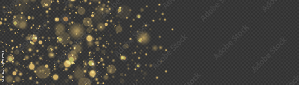 Blur yellow sparks and glitter special light effect. Fine, shiny bokeh ...
