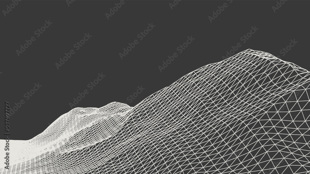 Abstract wireframe background. 3D grid technology illustration ...