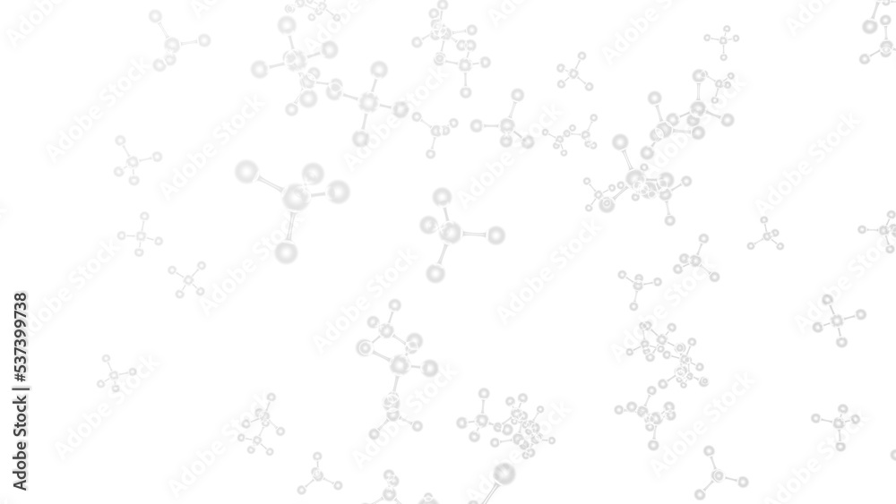 Molecular structure of white atom under white lighting background ...