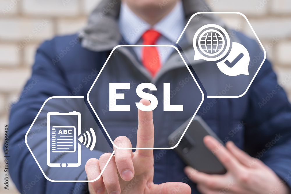 ESL English as a Second Language Concept. English Learning. Stock Photo ...