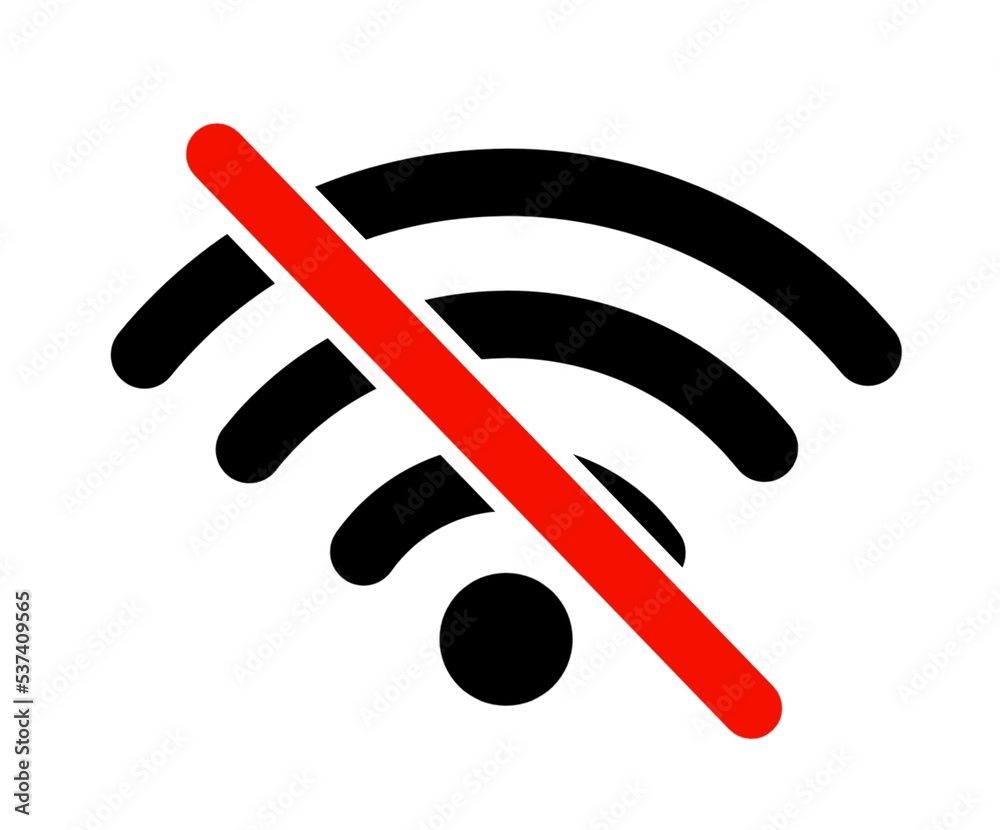No wifi icon, failure wifi, no internet connection, offline symbol ...