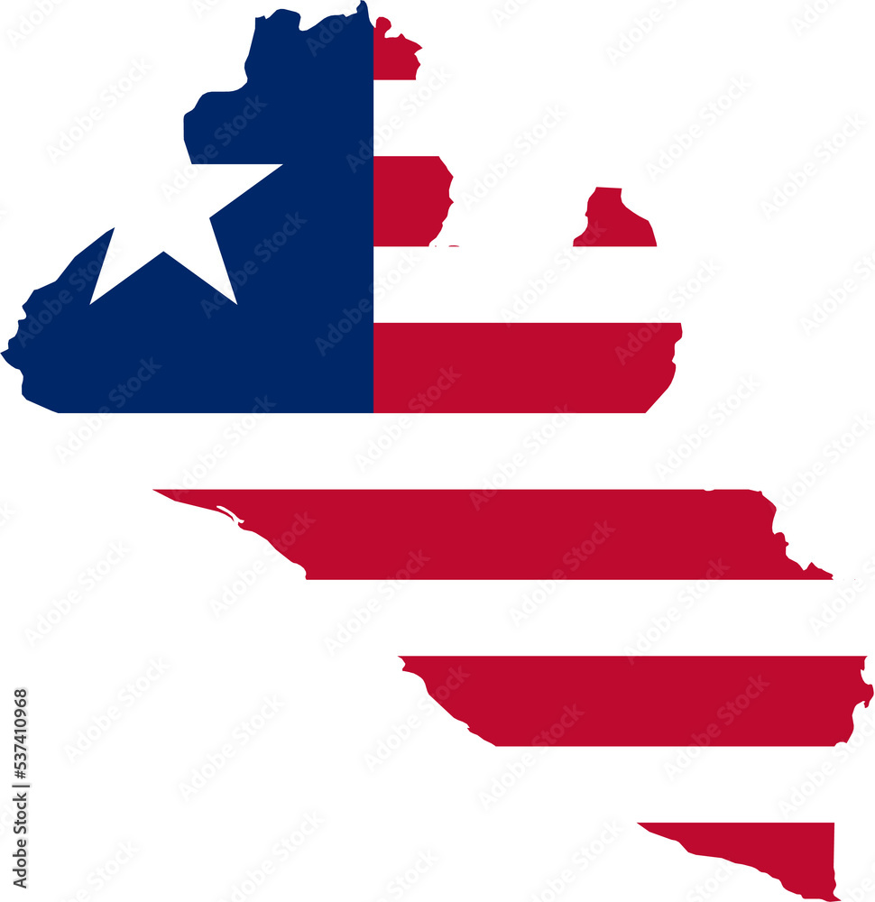 Liberia Map Flag. Liberian Border Boundary Country Shape Nation ...