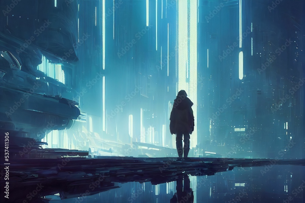 ภาพประกอบสต็อก Sci-fi fantasy futuristic background art scifi artwork ...