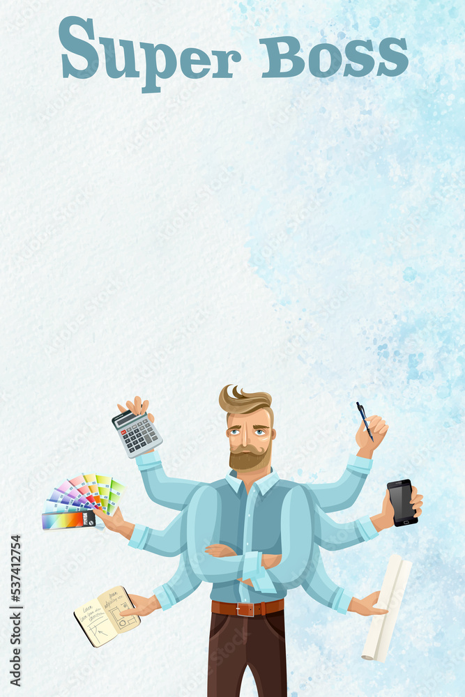 Happy boss day to multitasking woman greetings cards digital background ...