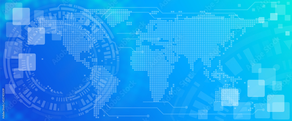 Website header banner, technology theme with blue background Stock ...