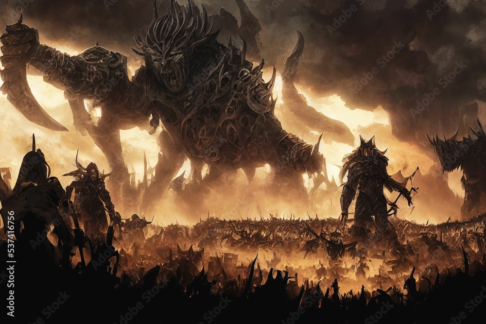 Fantasy battle war illustration art digital artwork dark sci-fi epic ...