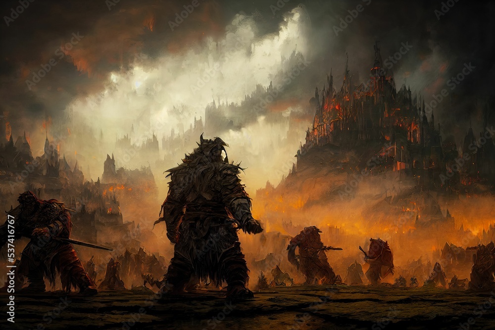 Fantasy battle war illustration art digital artwork dark sci-fi epic ...