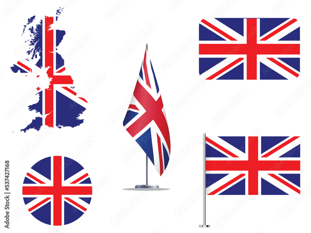 This vector consist the national flag of United Kingdom (UK) in ...